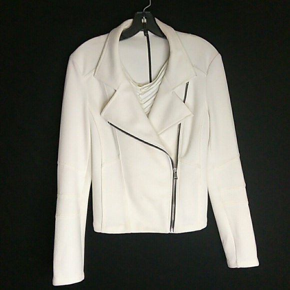 Jackets & Coats | Moto Sport Jacket Cream And Black | Poshmark